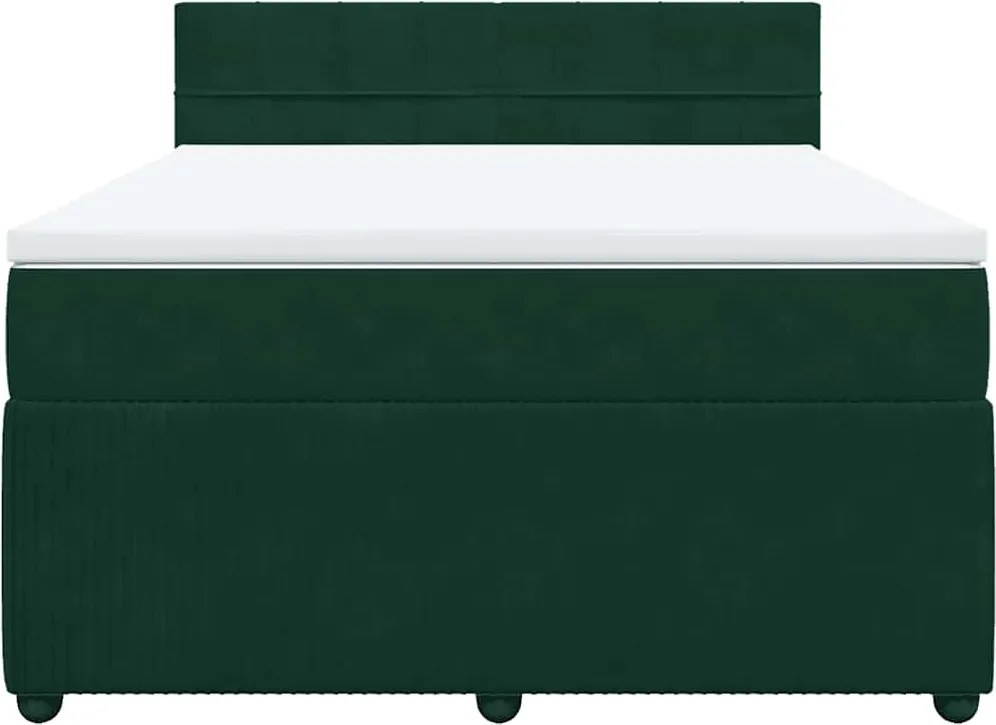 Box spring postel s matrací tmavě zelená 140x200 cm samet 3290061