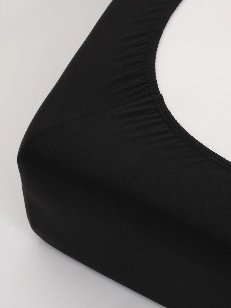 MK Lůžkoviny Jersey prostěradlo s elastanem Deluxe 200 × 200 cm – černé