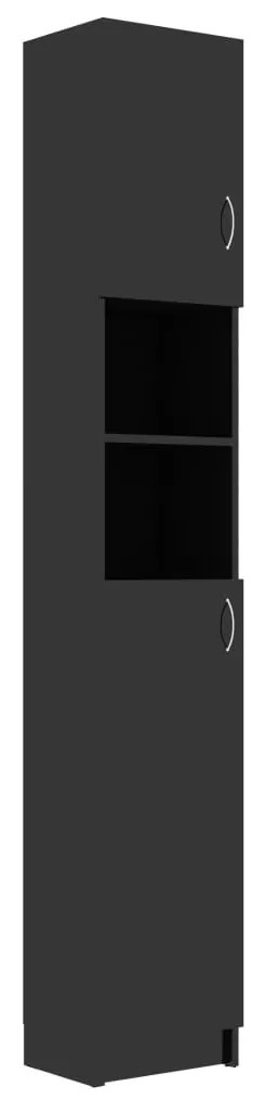 Koupelnová skříňka Wendover - 32 x 25,5 x 190 cm | černá vysoký lesk
