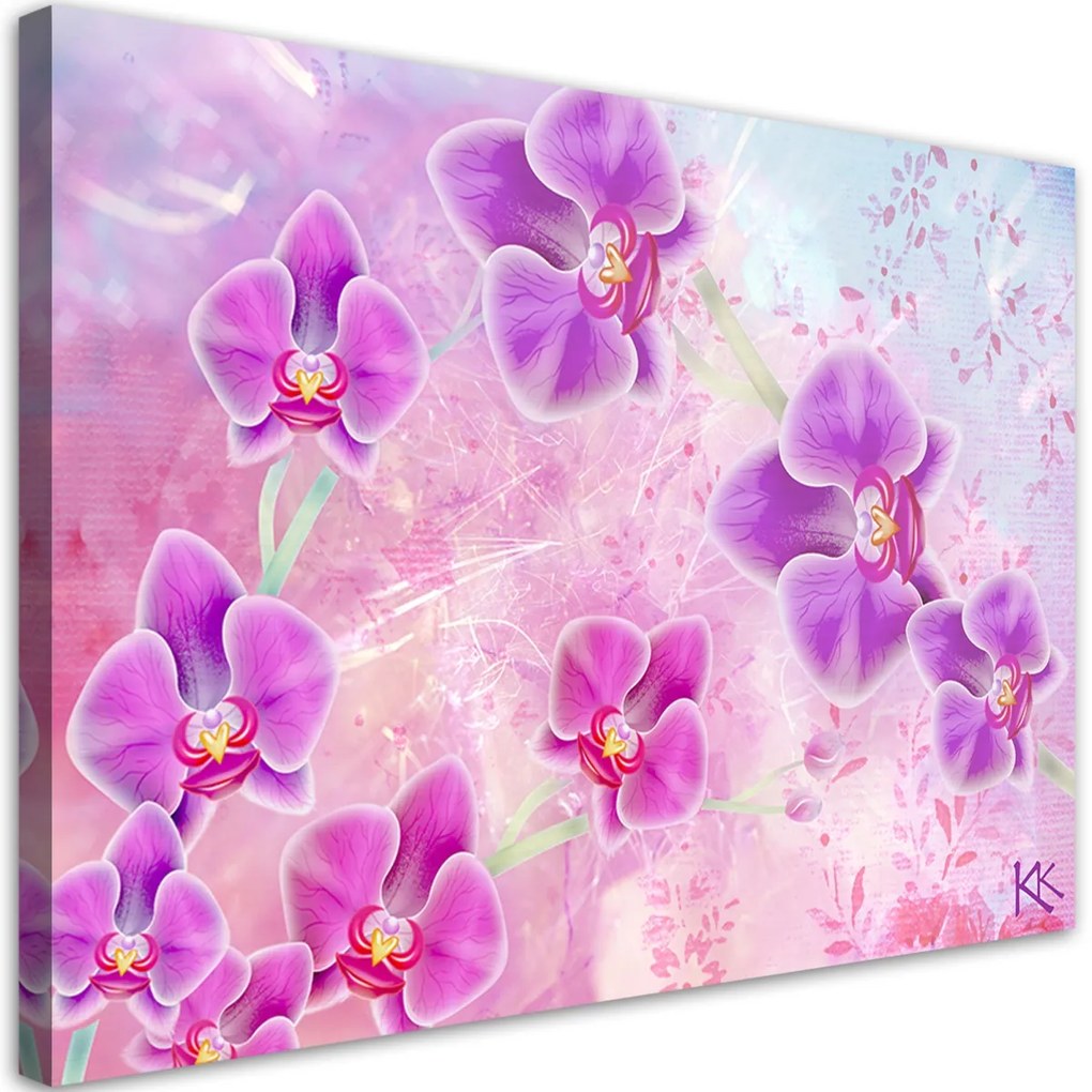 Obraz na plátně, Abstrakce orchidejí - 120x80 cm