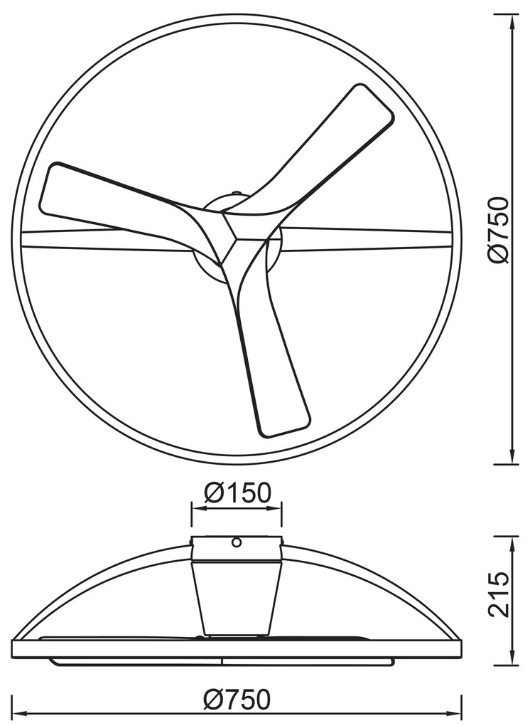 Matra 9044 Nepal II, ventilátor se svítidlem a dálk. ovladačem, LED 32W 2700-5000K, černá/dřevěná, průměr 75cm