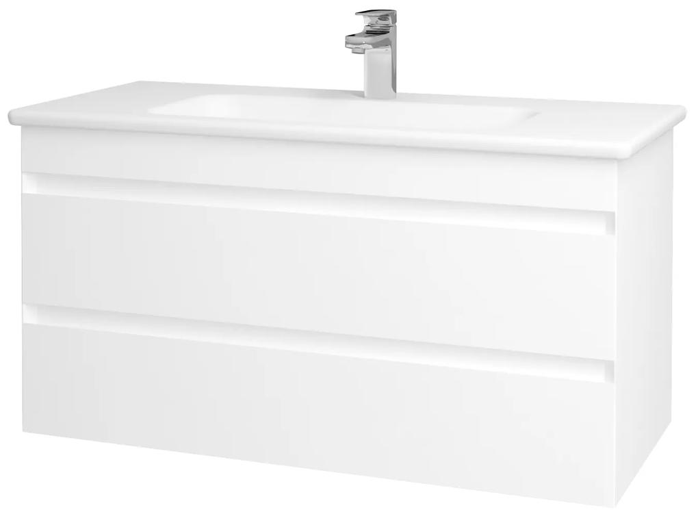 Dřevojas Koupelnová skříň MAJESTY SZZ2 100 Varianta: M01 Bílá mat / M01 Bílá mat