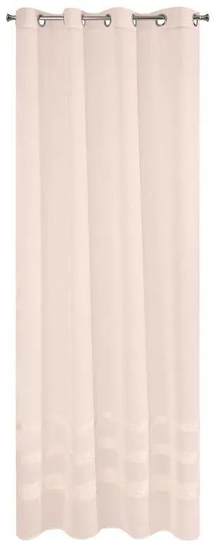 Růžová záclona na kroužcích Efile 140x250 cm