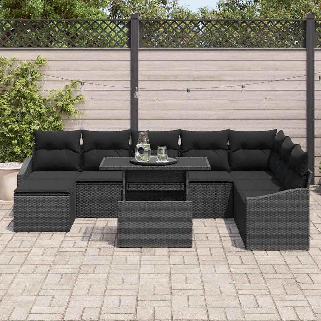 Set pohovek 9 ks Černá polyratan 3349059