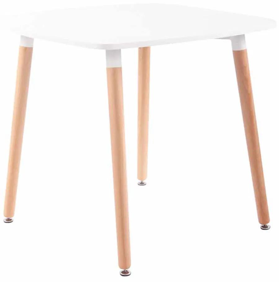 Stůl dřevěný Viborg 80 natura / bílá ~ v75 x 80 x 80 cm Barva  Bílá