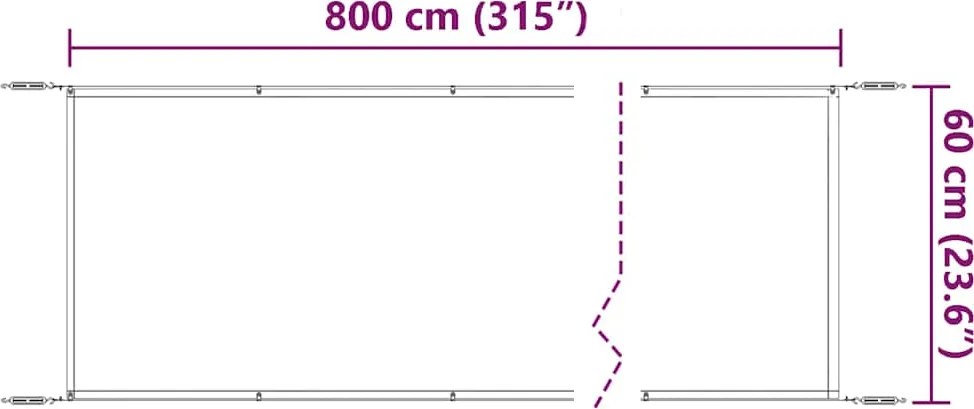 Vertikální markýza světle zelená 60 x 800 cm oxfordská látka 148301