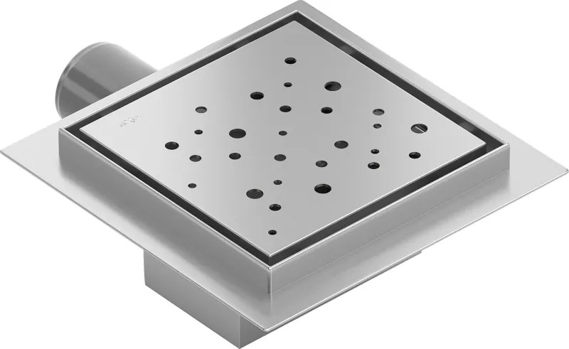 Mexen Flat-Q M12 čtvercová podlahová vpusť 12 x 12 cm, broušená ocel - 1010412