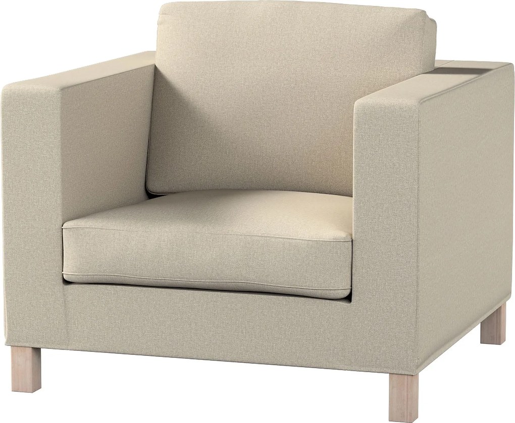 Potah na křesko IKEA Karlanda, krátký barva béžová látka pletený vzor