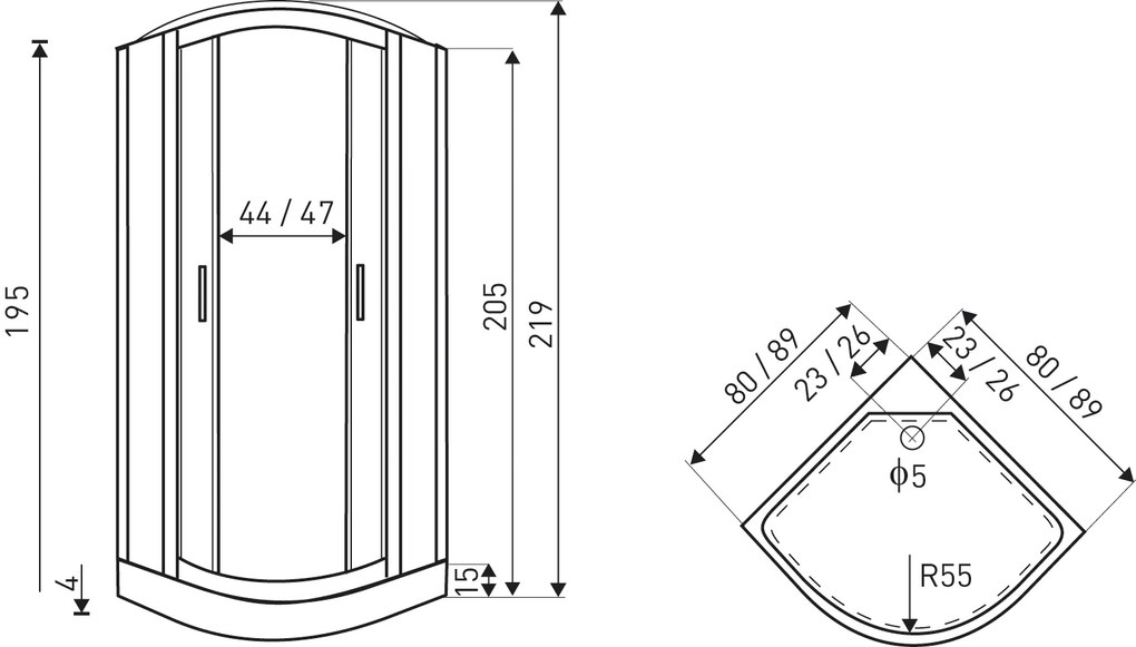NIKIDO - Sprchový box LETICIA 80x80 nebo 90x90 Velikost: 90x90