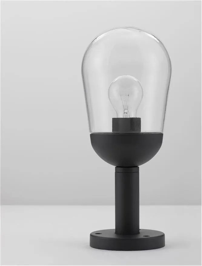 NV 9060195 Venkovní sloupkové svítidlo OMIKA tmavě šedý hliník a čiré sklo E27 1x12W 220-240V bez žárovky IP54 - NOVA LUCE