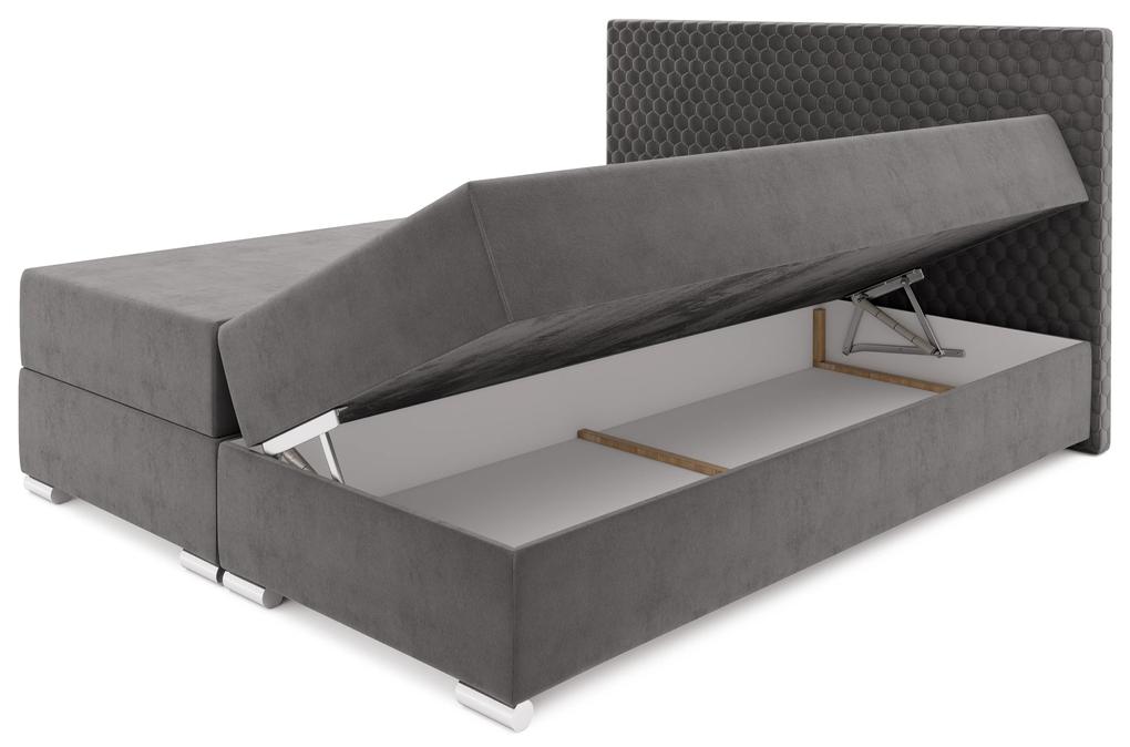 Kontinentální postel 160 cm Harlan Comfort (černá) (s roštem, matrací a úl. prostorem). 1055992