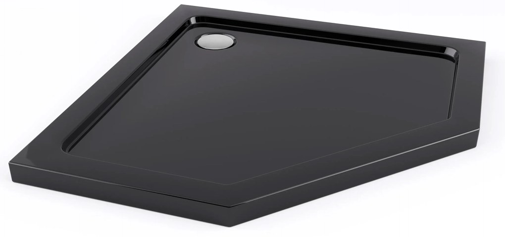 Rea - DIAMOND BLACK pětiúhelníkový sprchový kout 80 x 80 cm, černý matný, čiré sklo, REA-K6900