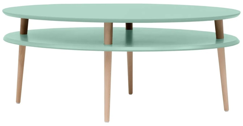 Ragaba Oválný konferenční stolek Otorten High, 110x70x45 cm, mátová/přírodní