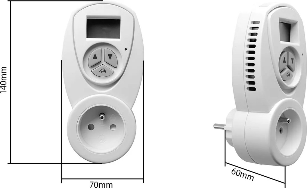Aqualine termostat s časovačem ST311 bílá