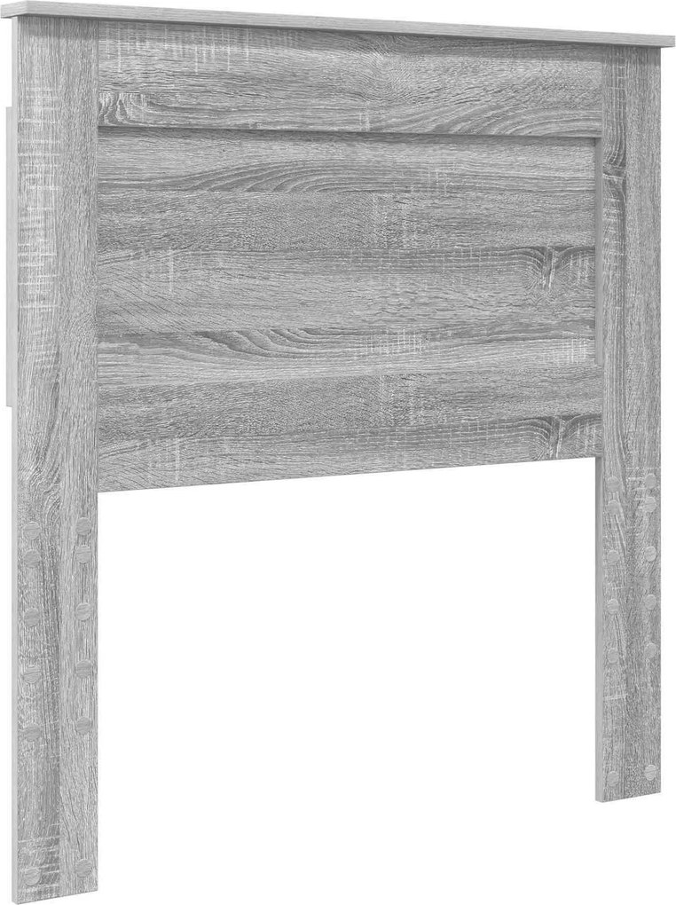 Rám postele Šedý Sonoma a stříbrná 75 x 190 cm Kompozitní dřevo 3410378