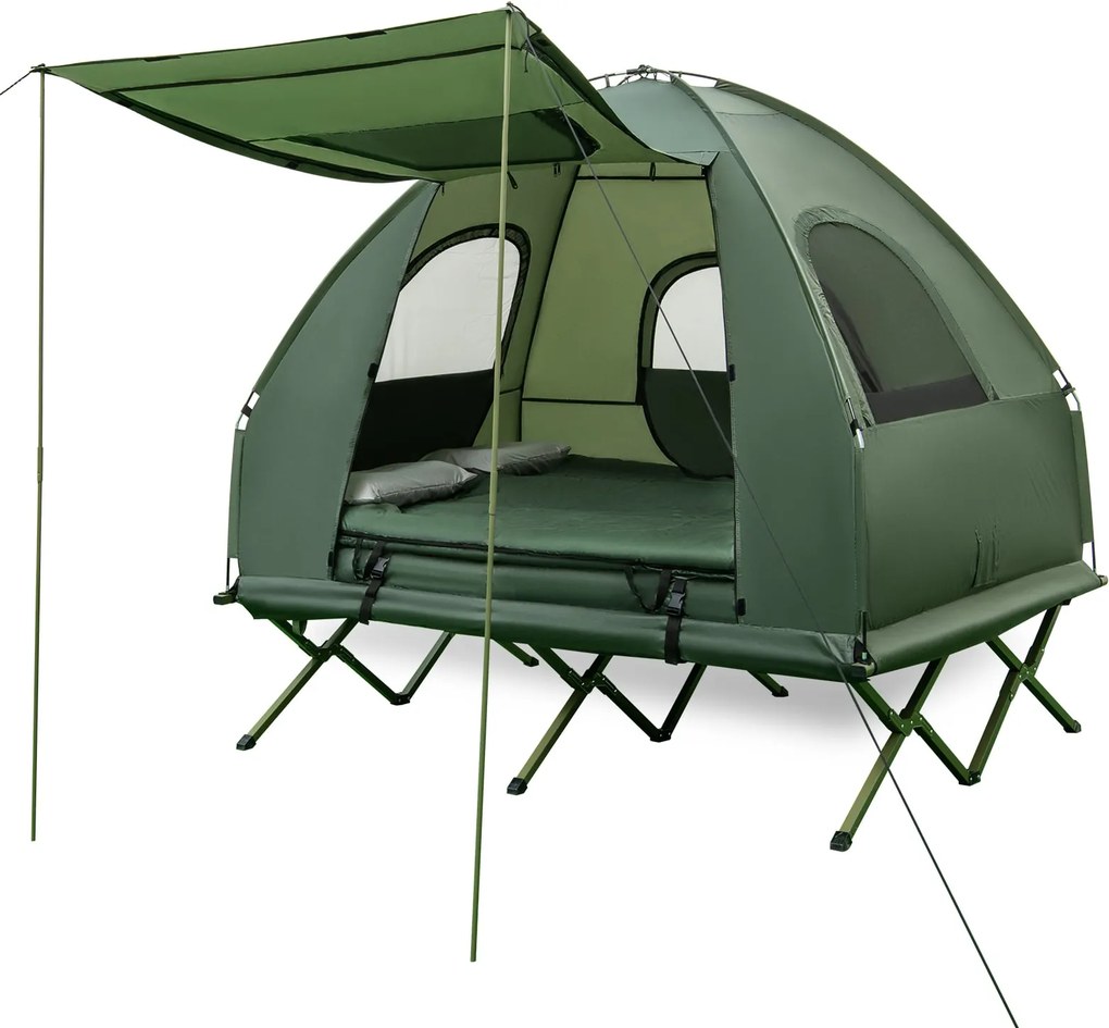 Costway 5 v 1 Camping Stan Camp Bed for 2 People Nafukovací matrace Polštář