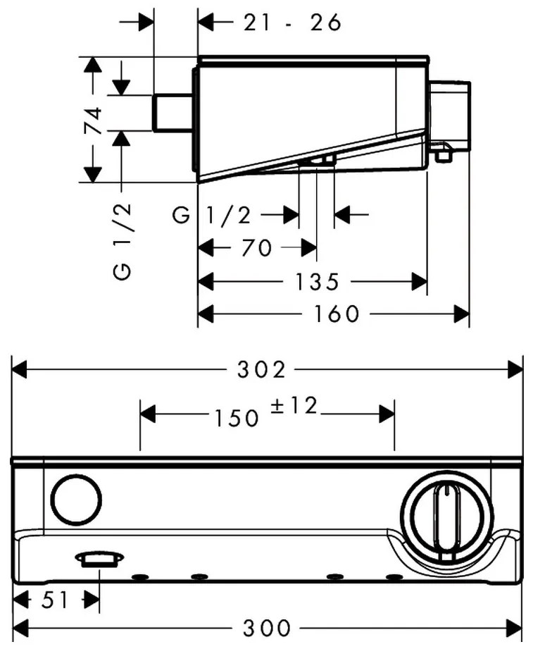 Hansgrohe ShowerTablet Select, termostatická sprchová baterie 300, bílá/chromová, 13171400