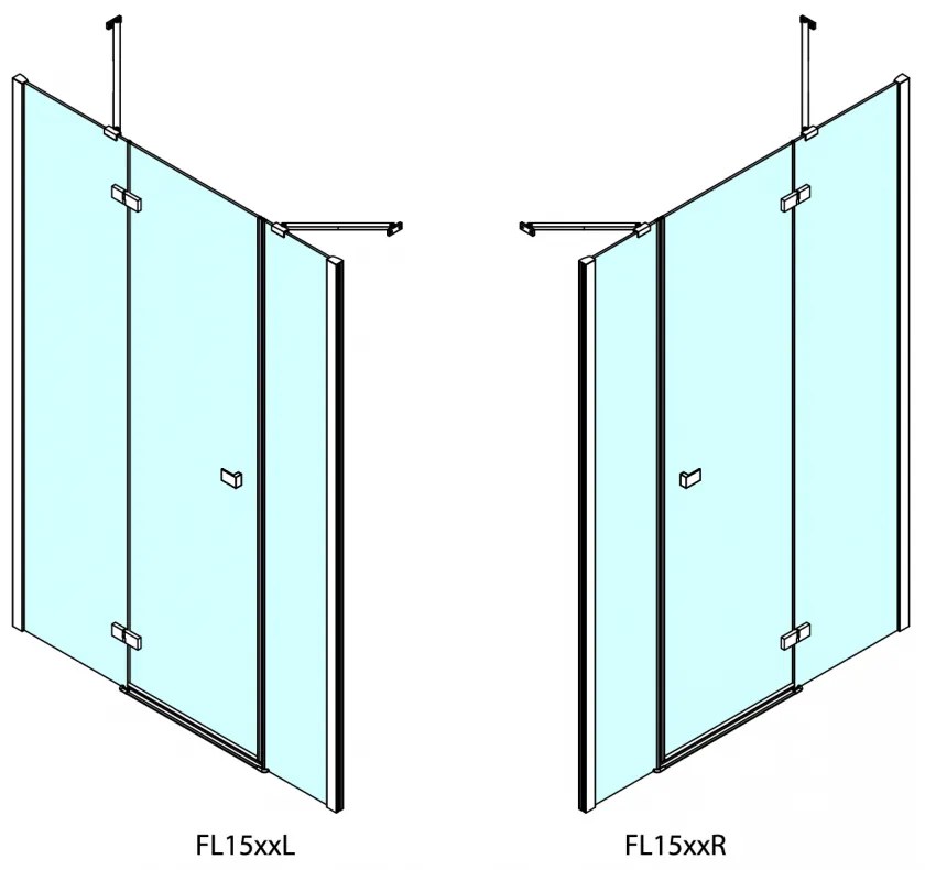 Polysan FORTIS sprchové dveře do niky trojdílné 1500mm, čiré sklo, pravé FL1515R
