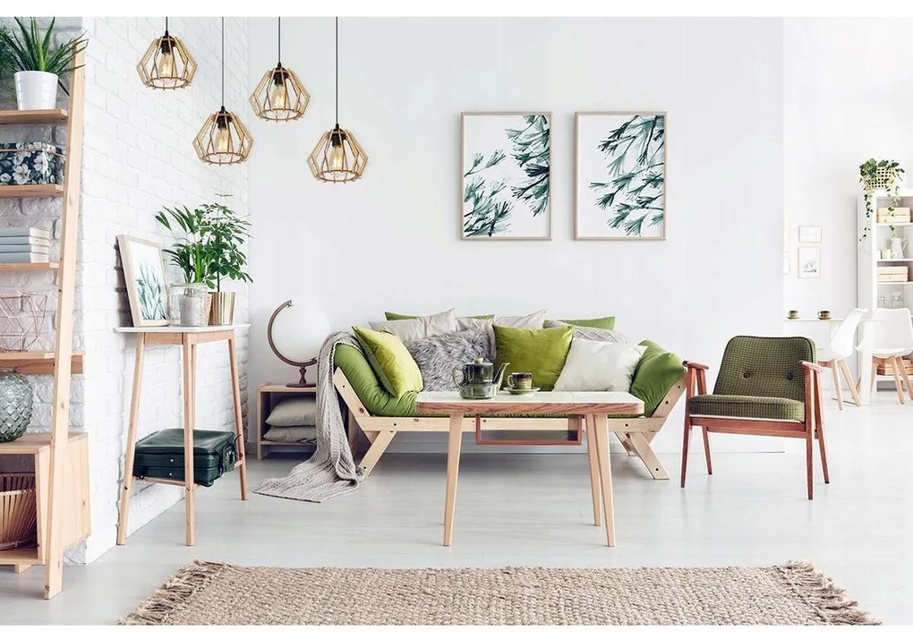 Závěsné svítidlo Timber, 4x dřevěné stínítko