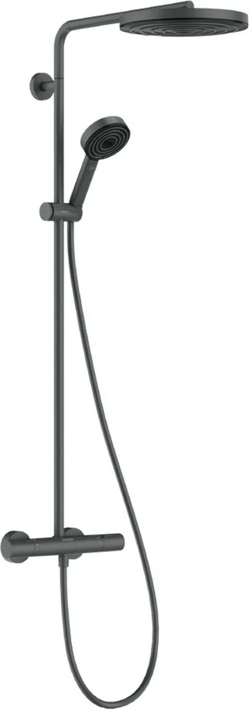 Hansgrohe Pulsify S Puro - Sprchový set s termostatem, průměr 26 cm, 3 proudy, kartáčovaný černý chrom 24236340
