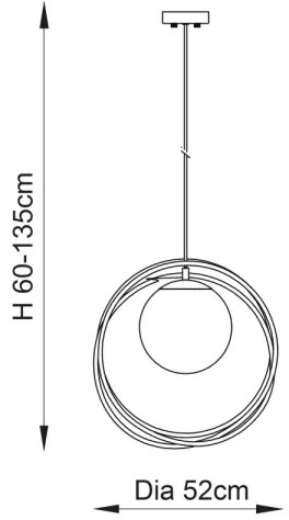 Endon 92488 - Lustr na lanku EMILIO 1xE27/10W/230V zlatá/bílá
