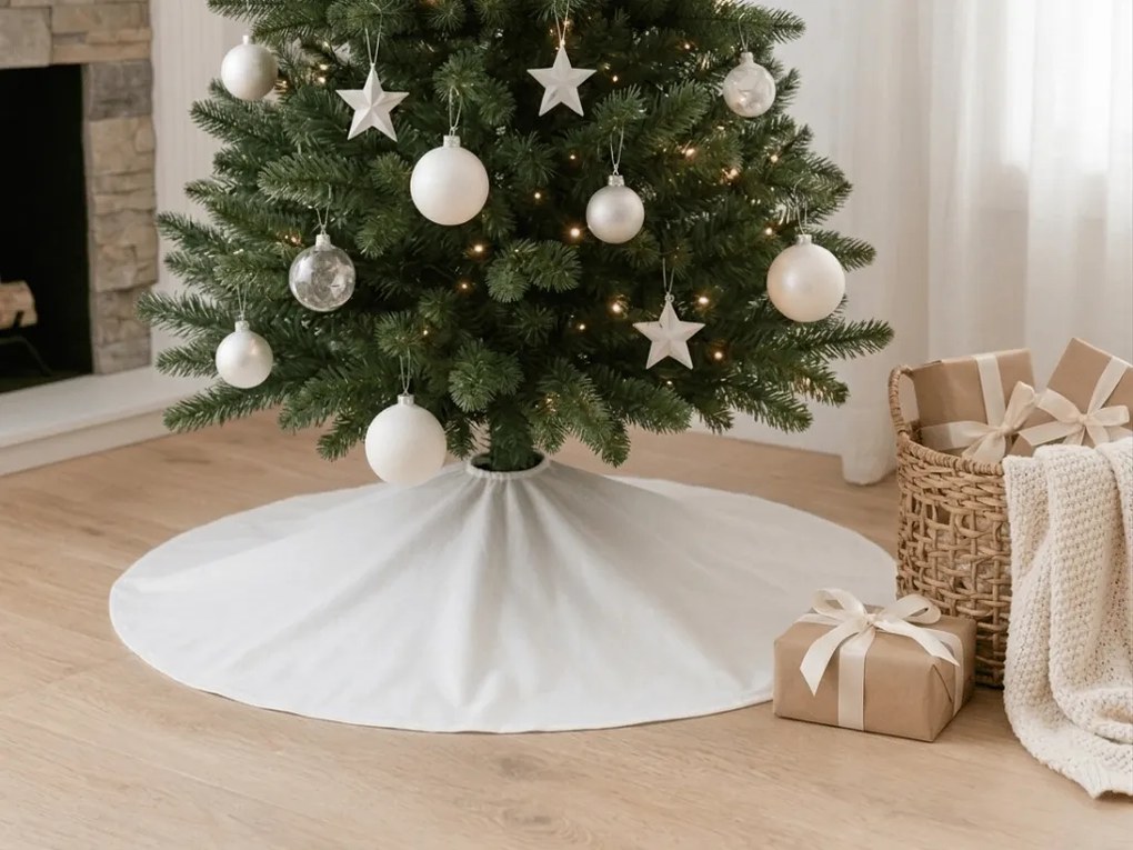 Kryt na stojan vánočního stromku WHITE WINTER 100 cm, bílý