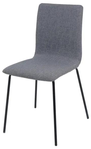 Jídelní židle čalouněná tmavě šedá látka kovové černé nohy TK3177