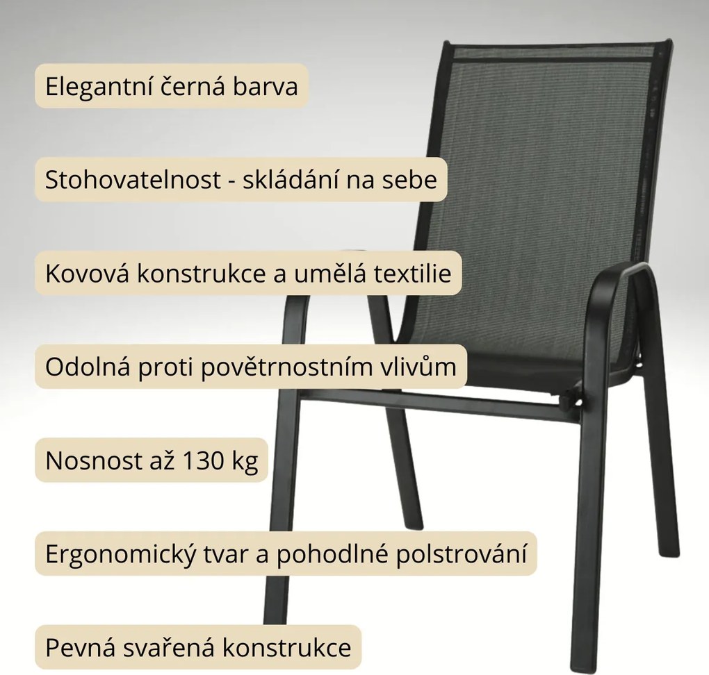 Vikio Venkovní zahradní set 140x80 pro 6 osob DK304-140 antracit