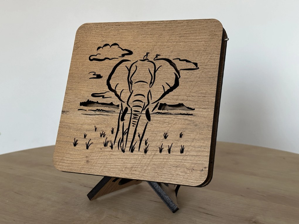 Li-Go "Slon" lampa 19x19 cm provedení povrchu: ořech