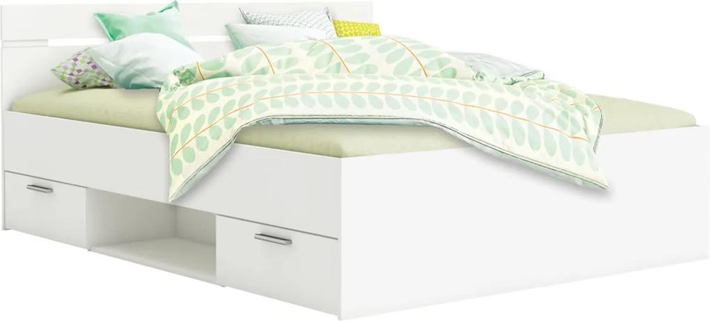 Multifunkční postel s úložným prostorem Michigan 140x200, lamino, bílá