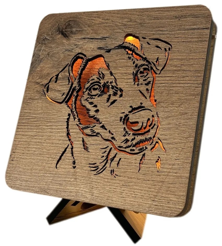 Li-Go "Jack Russell teriér" lampa 19x19cm provedení povrchu: bříza
