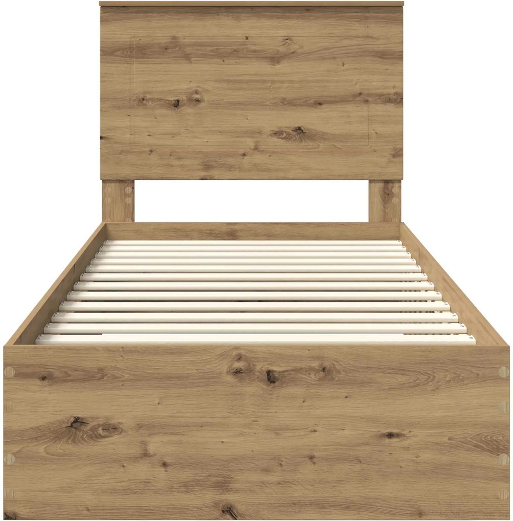 Rám postele s čelo Artisanový dub 90 x 190 cm Kompozitní dřevo 3409702