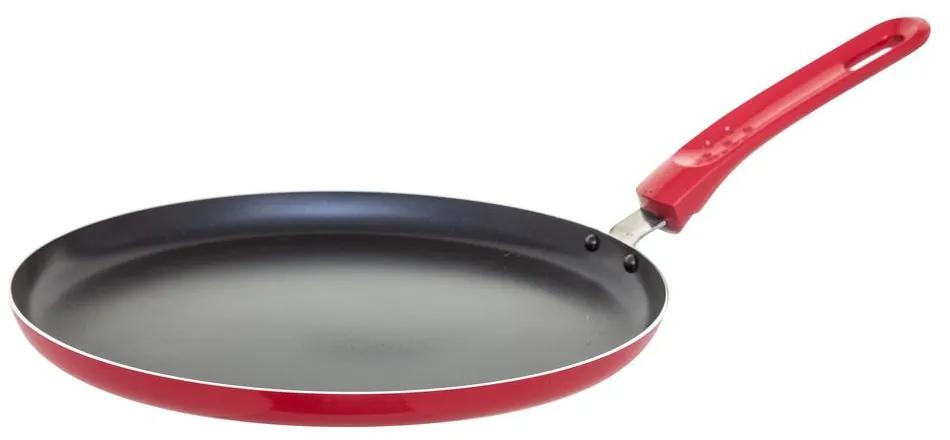 Pancake pánev stylové a funkční kuchyňské příslušenství s červeným rámem — průměr 26 cm