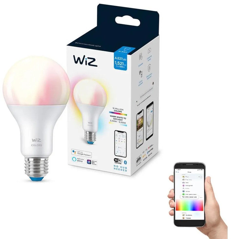 WiZ LED RGBW Stmívatelná žárovka A67 E27/13W/230V 2200-6500K CRI 90 Wi-Fi -WiZ WI0005