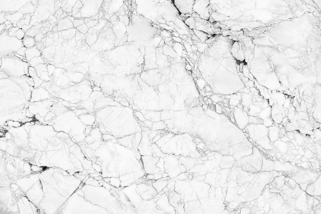 DIMEX | Samolepicí vliesová fototapeta na zeď Textura bílého mramoru MA-5-2476 | 375 x 250 cm | bílá, černá