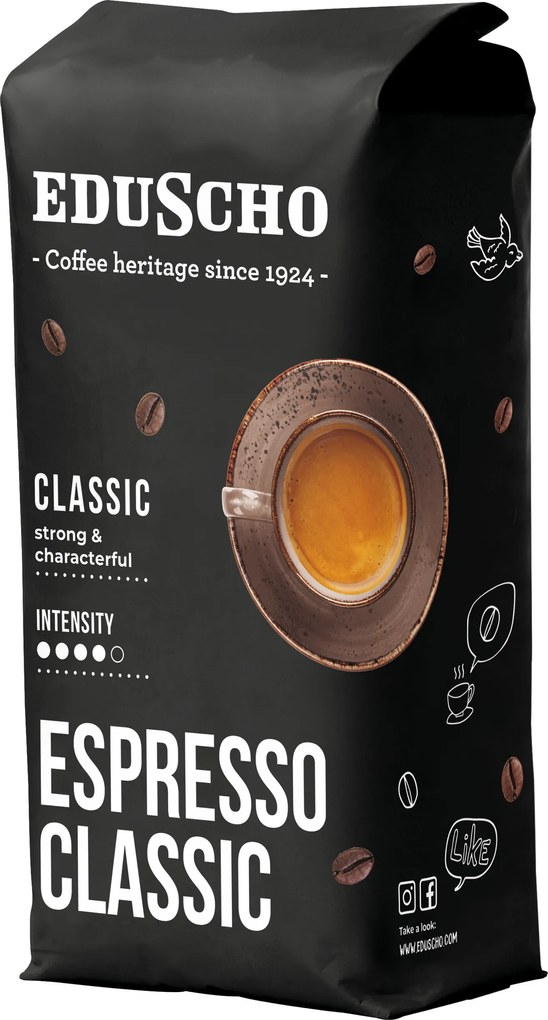 Eduscho Espresso Classic 1 kg zrnkové kávy - Intenzita: 4/5