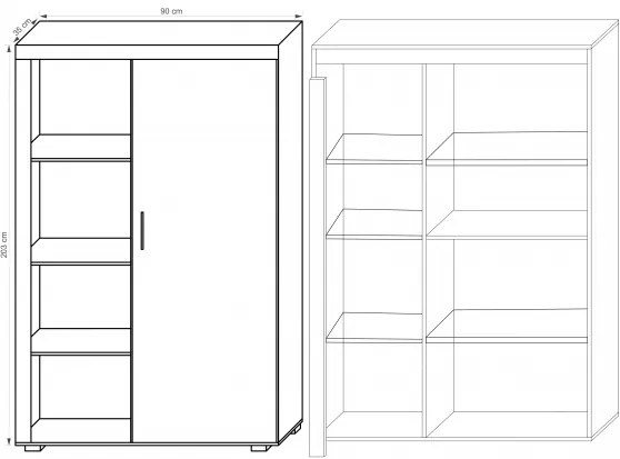 Jurek Regál Samba 2 Kombinace barev: San Marino / Crem