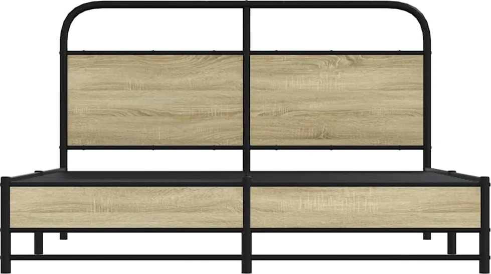 Kovový rám postele bez matrace dub sonoma 160 x 200 cm 3318688