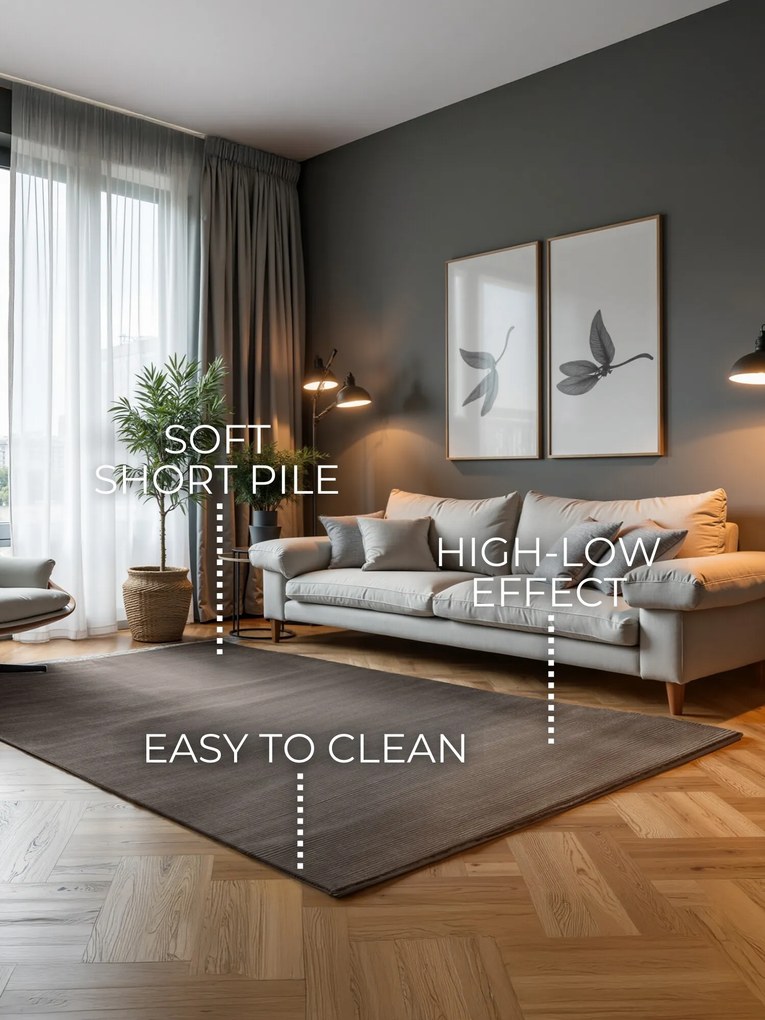 ELLE Decoration, Kusový koberec Perles 106187 Cream Anthracite z kolekce Elle, 200x280, šedá, ložnice