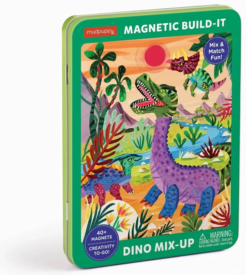 Mudpuppy Magnetická stavebnice Dino Mix-Up