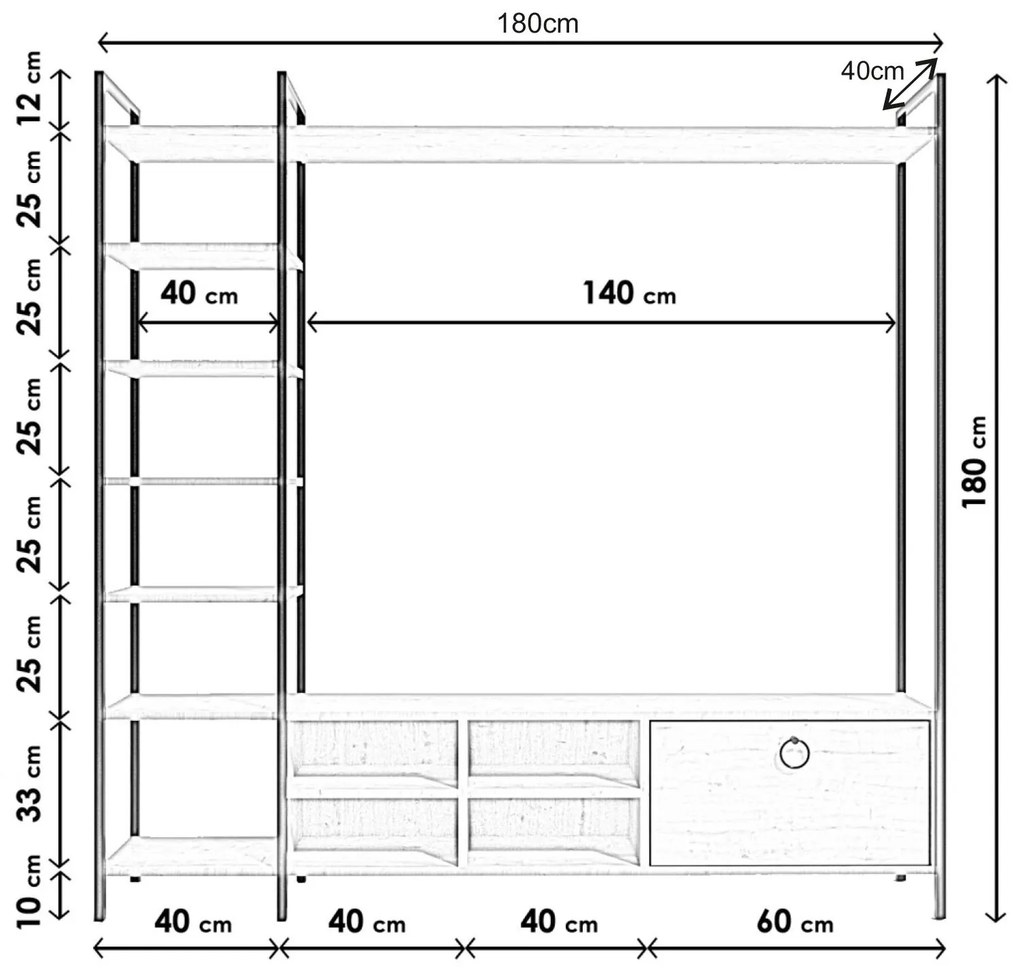 Kalune design Obývací stěna MAT bílá 285LCV1138