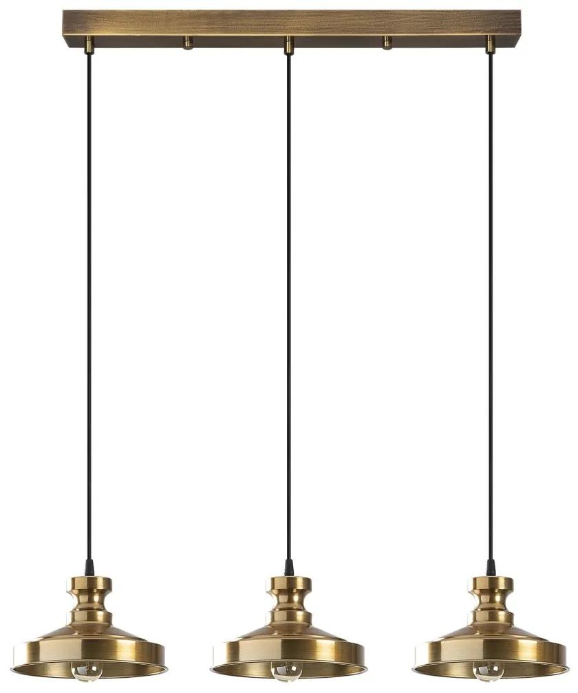 Závěsný lustr s 3 žárovkami Berceste XXXIV zlatý