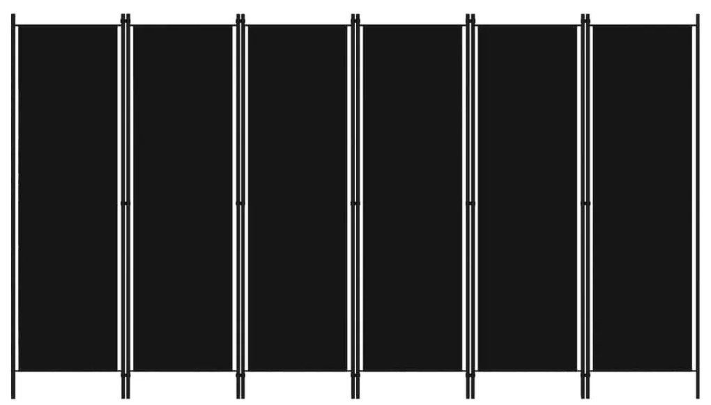 6dílný paraván černý 300 x 180 cm 320730