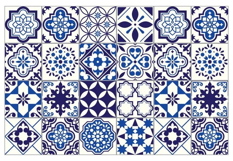 Sada 24 nástěnných samolepek Ambiance Decals Tiles Eusebio, 10 x 10 cm