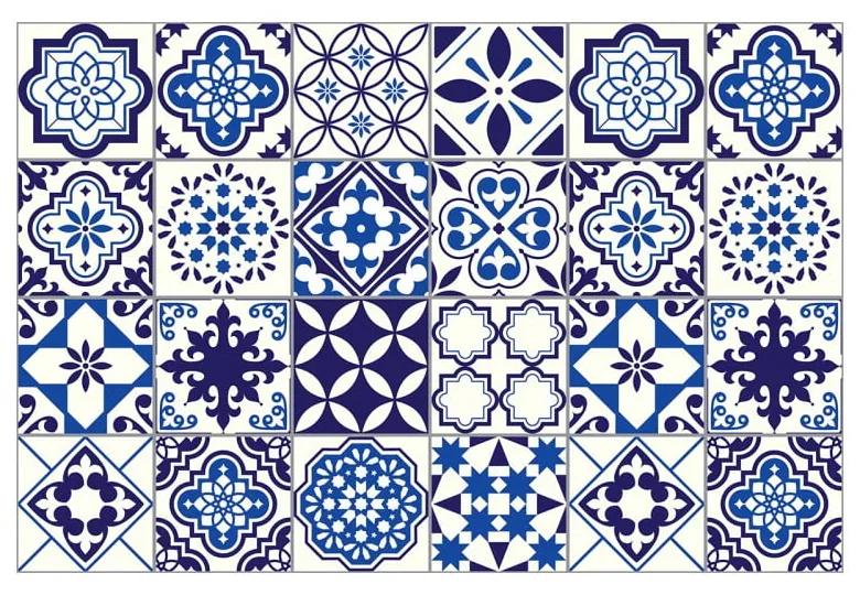 Sada 24 nástěnných samolepek Ambiance Decals Tiles Eusebio, 10 x 10 cm
