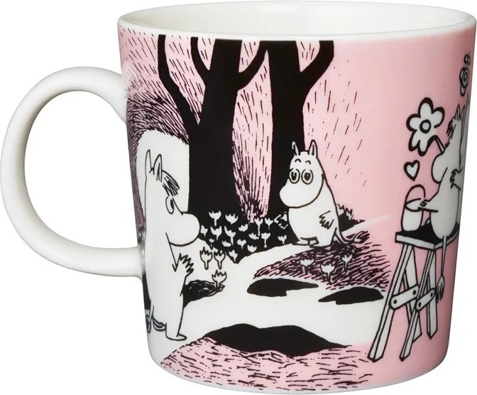 Hrnek Moomin Love 0,3l, růžový / 30. výročí, dárkový box