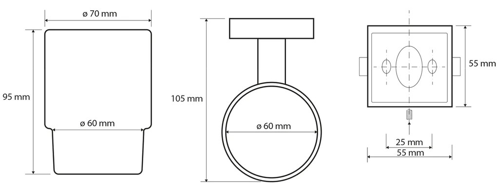 Sapho X-SQUARE sklenka, mléčné sklo, chrom - XQ903