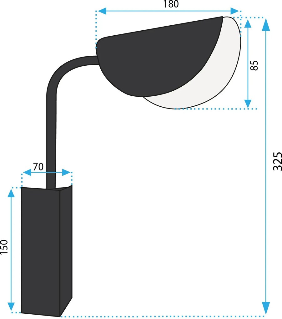 Toolight Toolight, nástěnné svítidlo 1xE14 APP1262-1W, černá, OSW-02456