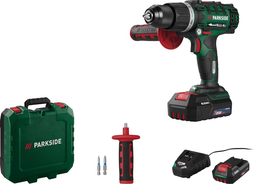 Parkside® Aku příklepová vrtačka Psbsa 20-Li C3, 2 Ah
