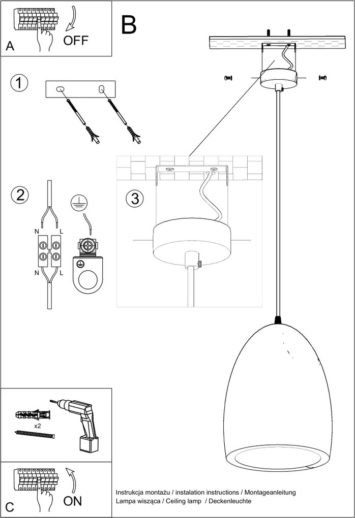 Sollux Lighting Keramická závěsná lampa BUKANO